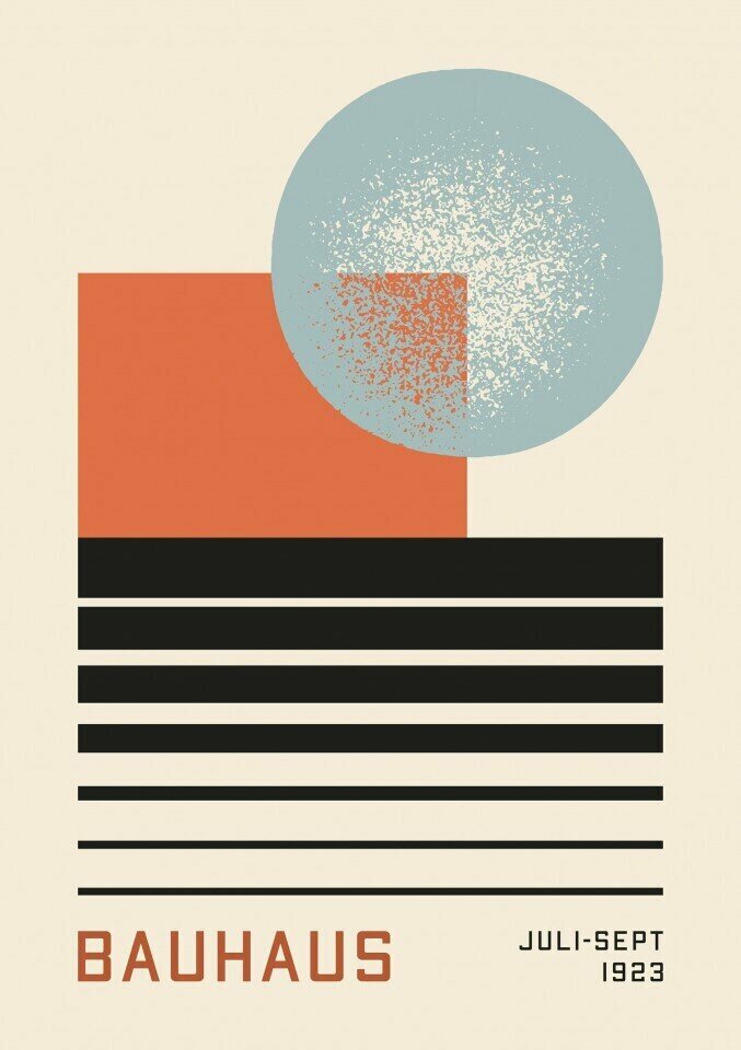 Плакат, постер Bauhaus, Баухаус на бумаге, размер 30х42см