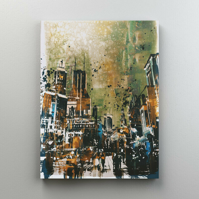 Интерьерная картина на холсте "Урбанистический пейзаж" размер 30x40 см