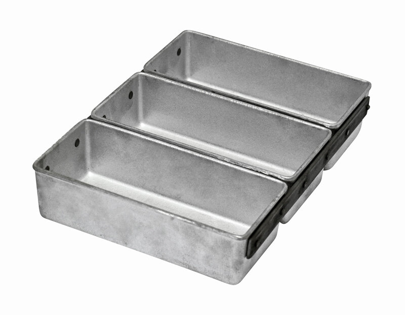 Форма для выпечки хлеба прямоугольная №14-1 3Л 20,5х9,2х6см 3-х секционная литой алюминий