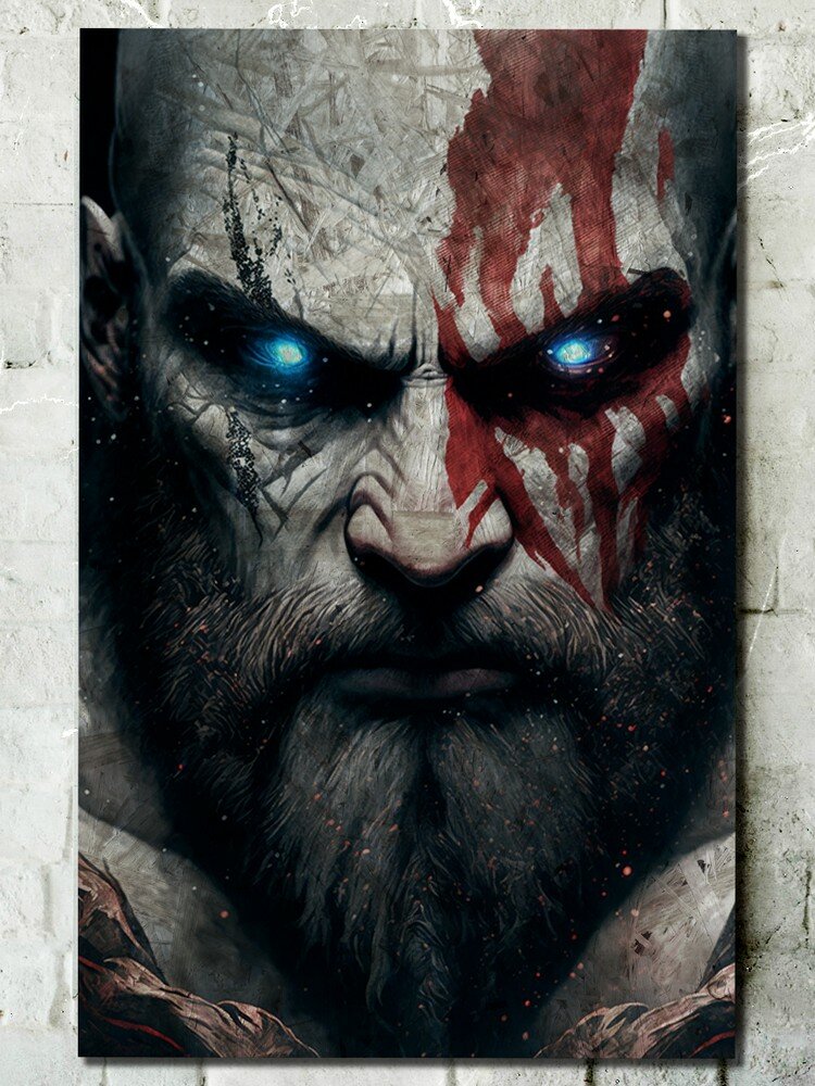 Картина интерьерная на рельефной доске ОСП игра God of War Ragnarok - 11661