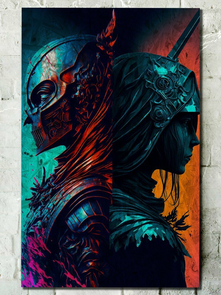 Картина интерьерная на рельефной доске ОСП игры Dark souls арториас - 1785