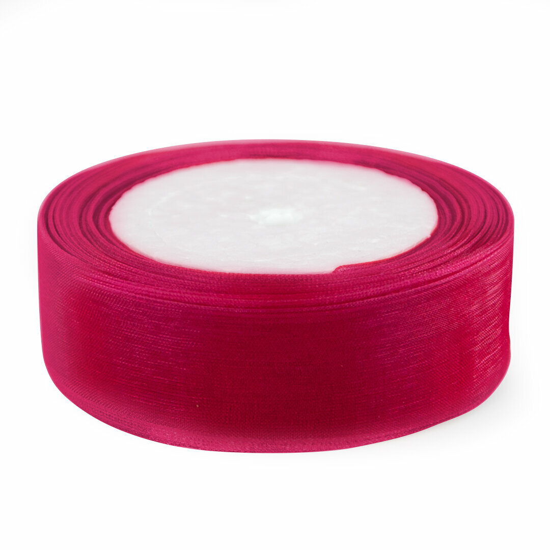 Лента декоративная (2,5 смx22,85 м) Органза, Фуксия, 1 шт.