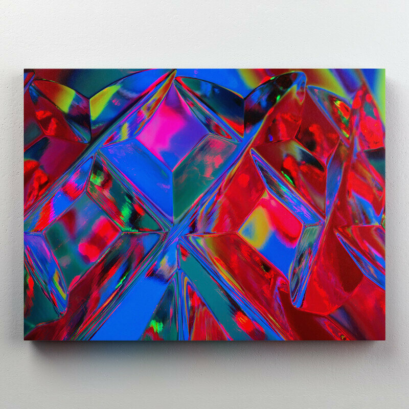 Интерьерная картина на холсте "Грани драгоценного камня - абстракция" размер 60x45 см
