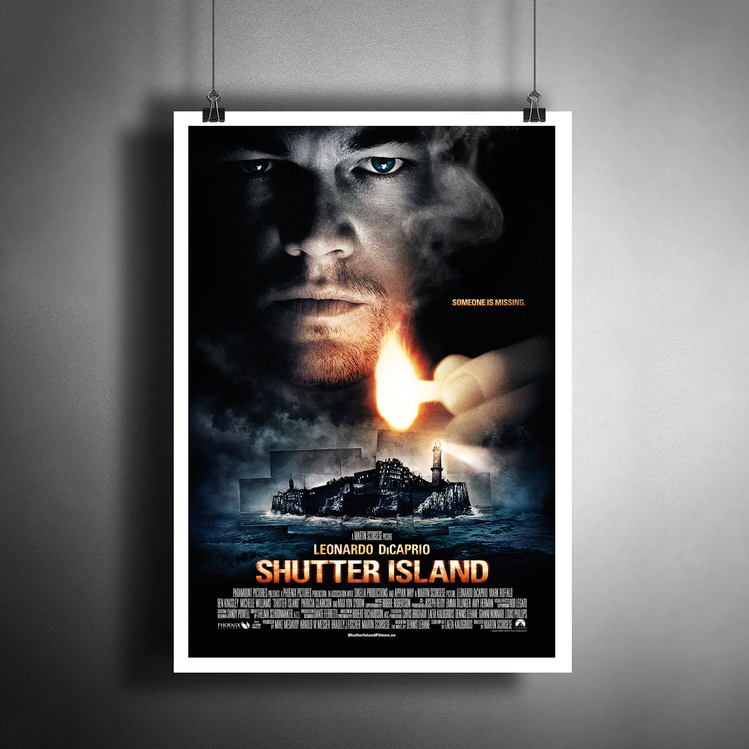 Постер плакат для интерьера "Фильм: Остров проклятых. Леонардо ДиКаприо. Shutter Island"/ A3 (297 x 420 мм)