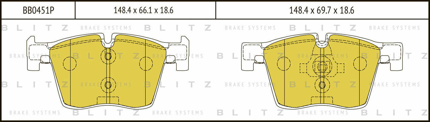 Blitz колодки тормозные дисковые передние bb0451p