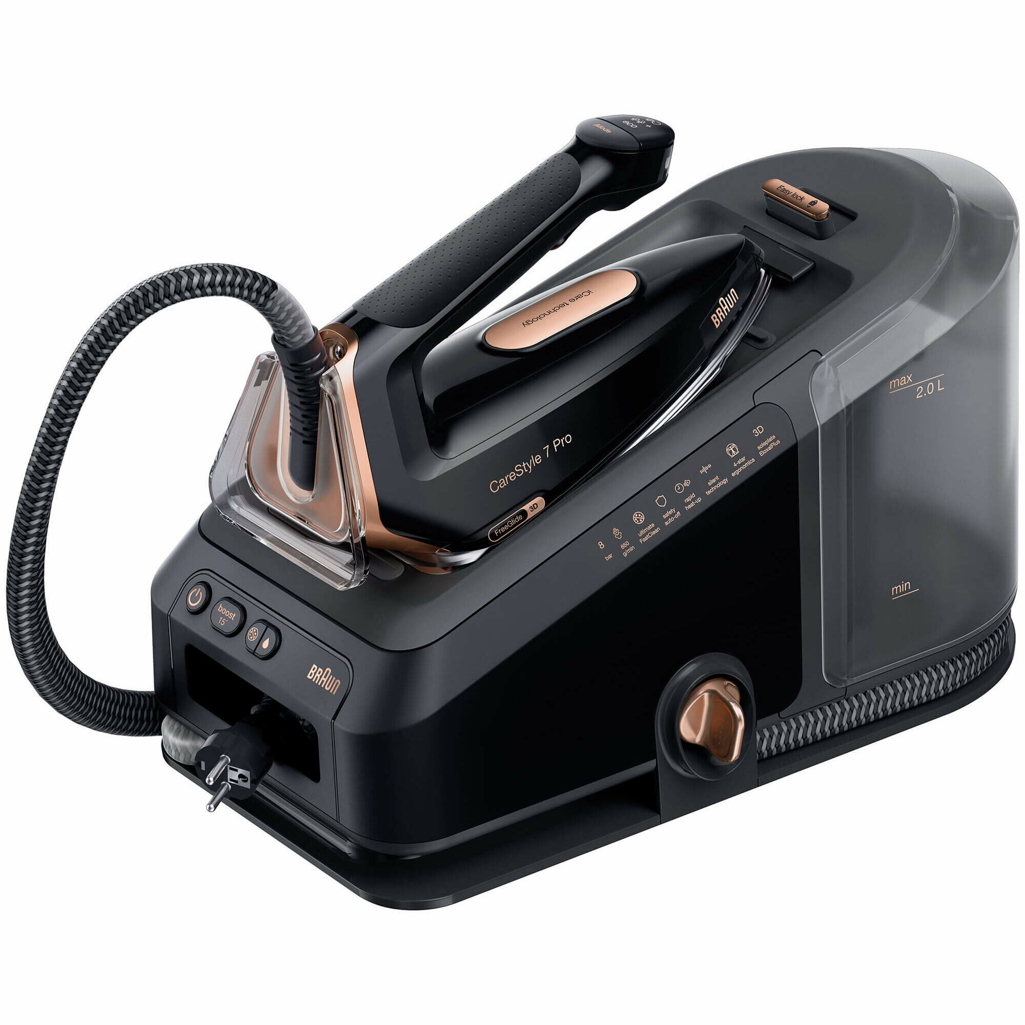 Парогенератор Braun IS 7286 BK, Подошва Eloxal 3D Plus, Мощность 2700Вт
