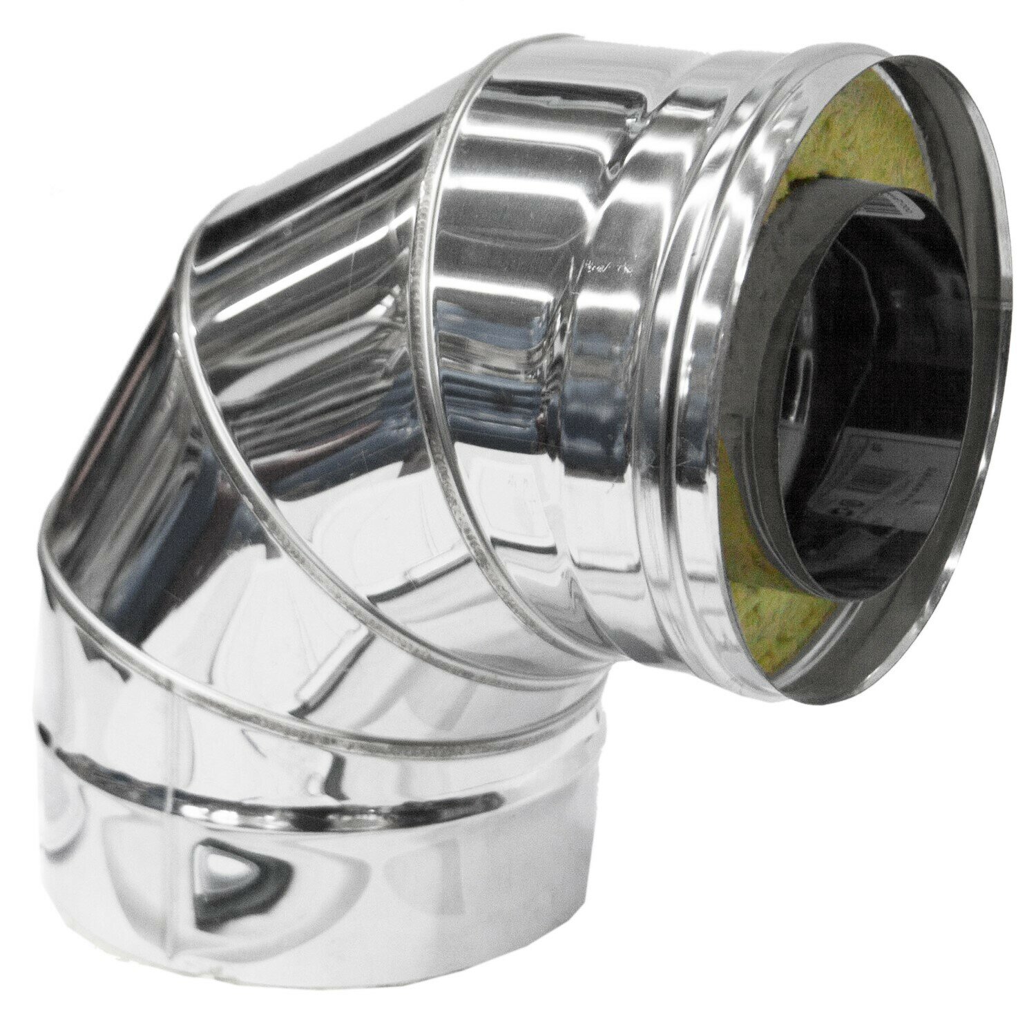 Отвод сэндвич 87 d 115 х 200 толщ. 0,5 нерж (430) х 0,5 оц