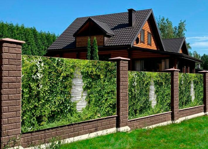 Фотосетка для забора и фасада 2,5 х 1,5 м без люверсов / Дикий Виноград 2