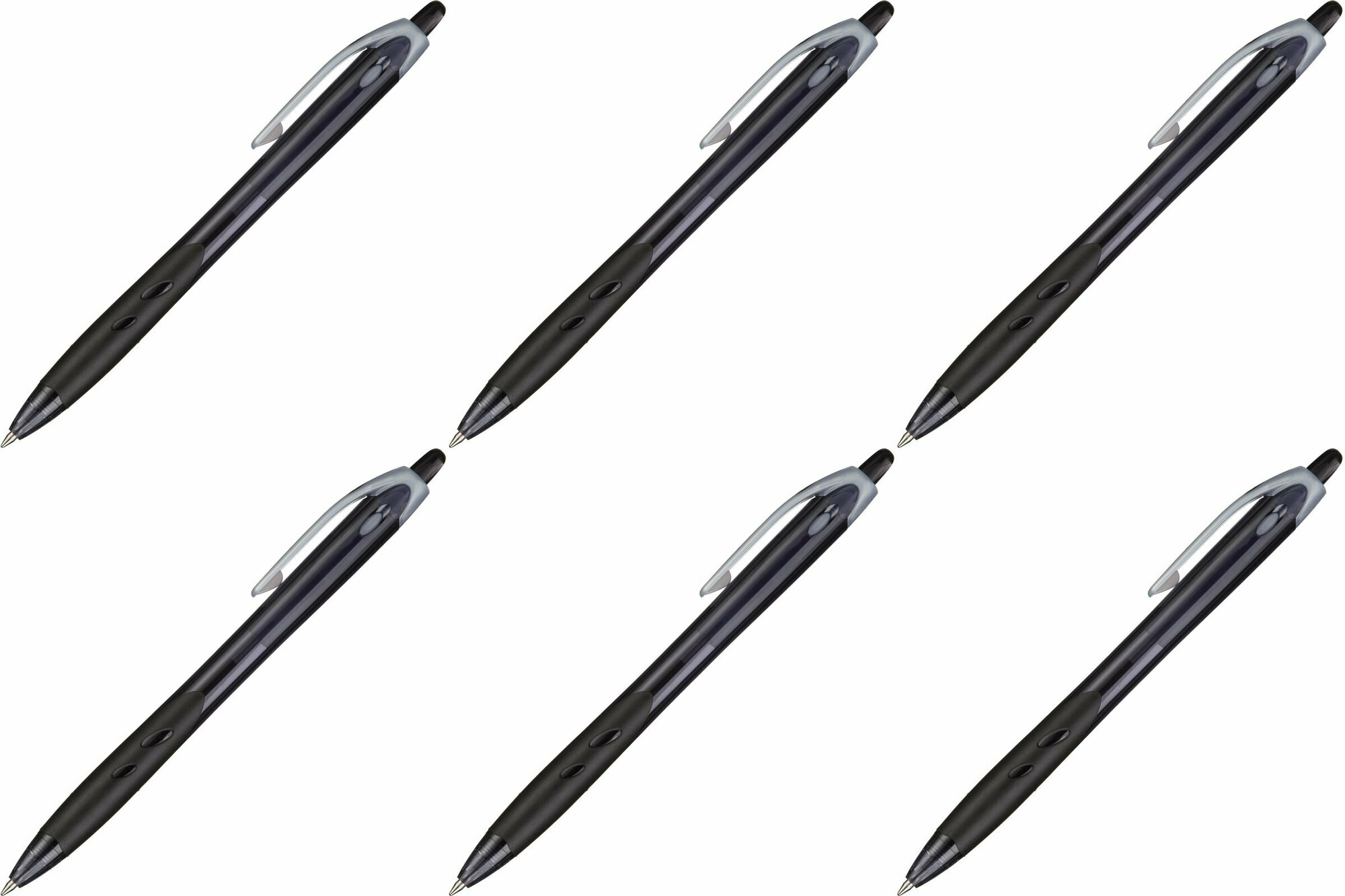 Pilot Ручка шариковая автоматическая Rex Grip, черная, 0.32 мм, 6 шт
