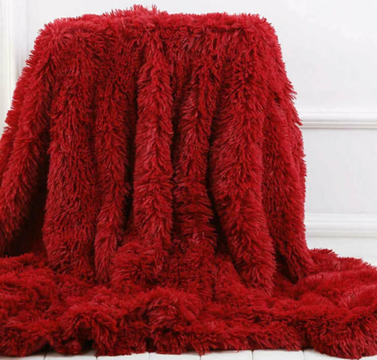 Плед меховой Евро - ТМТ - Бордо