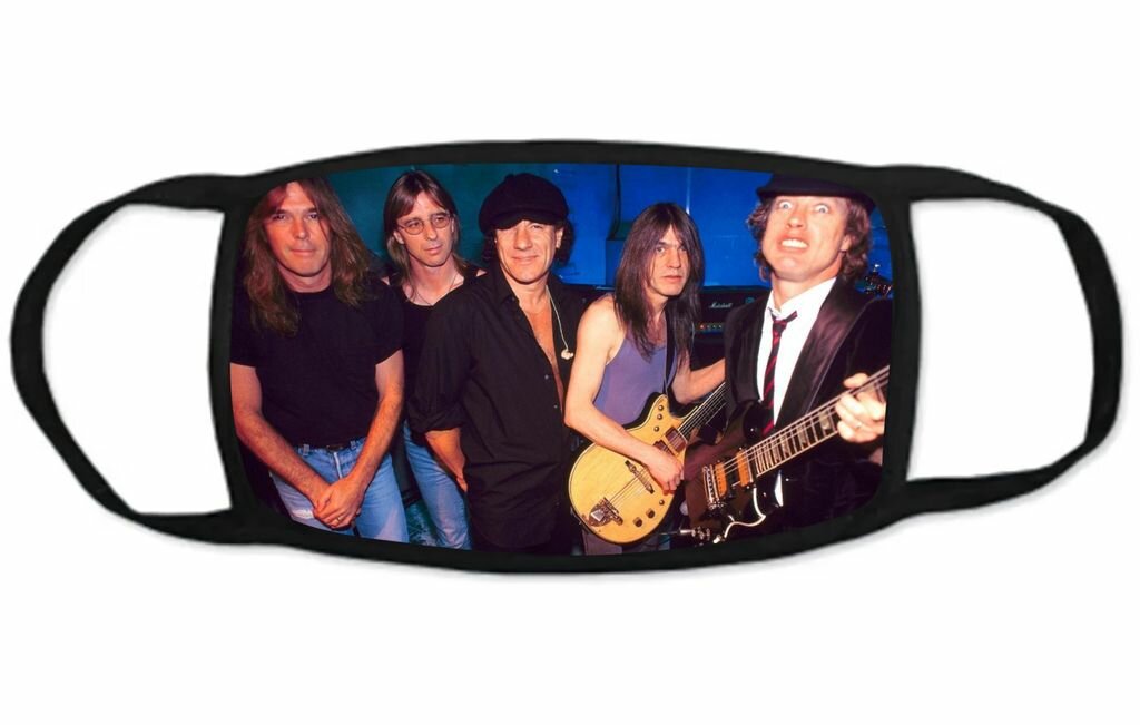 Маска защитная тканевая на лицо AC/DC, Эй-си/ди-си №11, Детская - 18 на 10 см