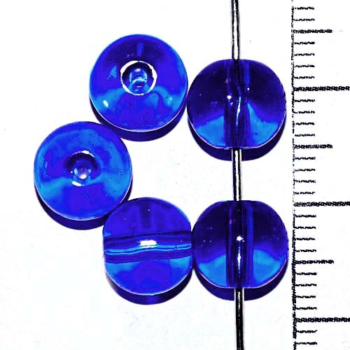 Стеклянная бусина Шарик 0010004 прозрачный синий 8 мм, цена за 30 шт.