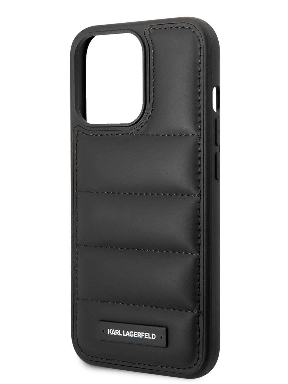 Lagerfeld для iPhone 15 Pro чехол PU Quilted Metal logo Hard Black