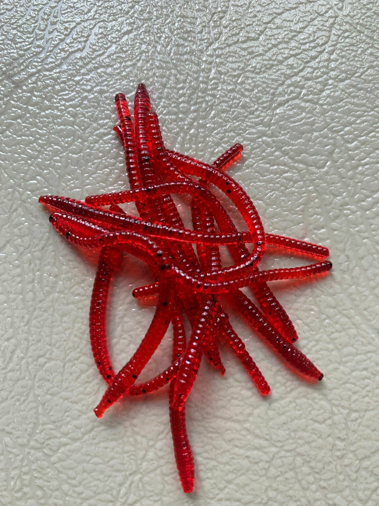 Мягкая силиконовая приманка Червячки (worms) 65мм (15шт) Красный (Grape).