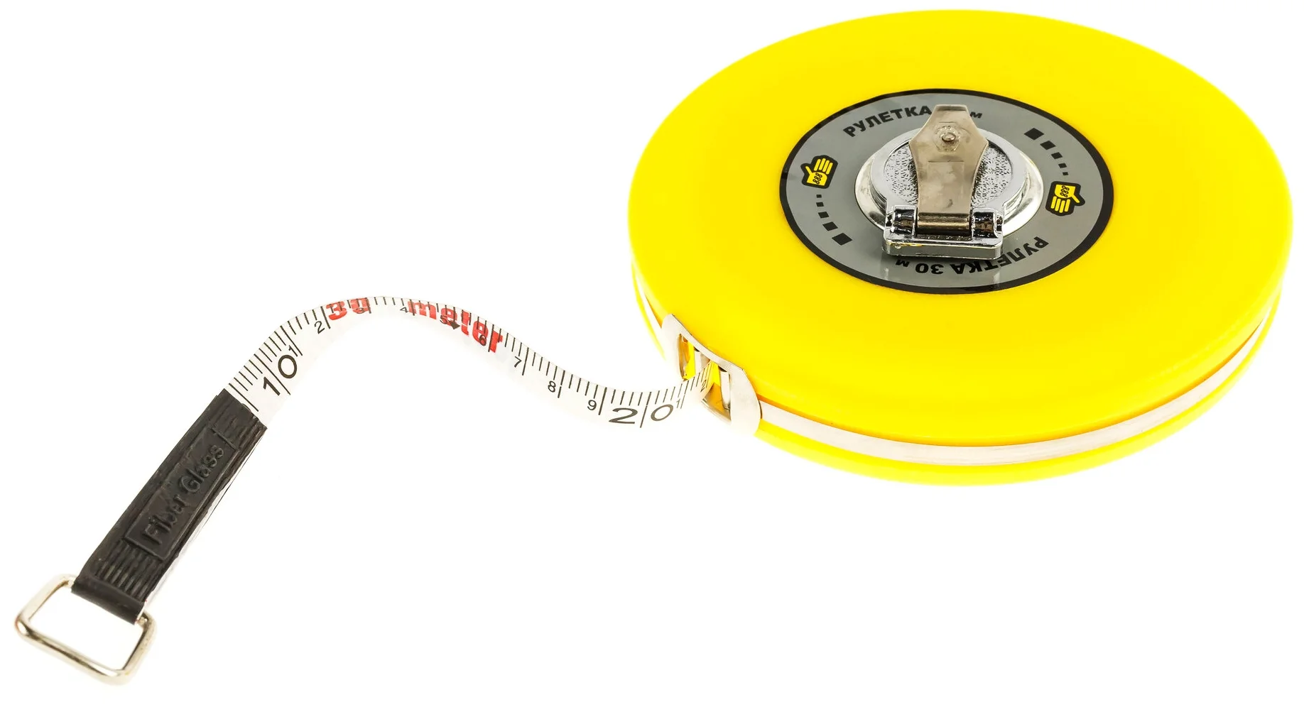 Рулетка 30мх13мм, пластмассовый корпус, фиберглассовая лента "888"