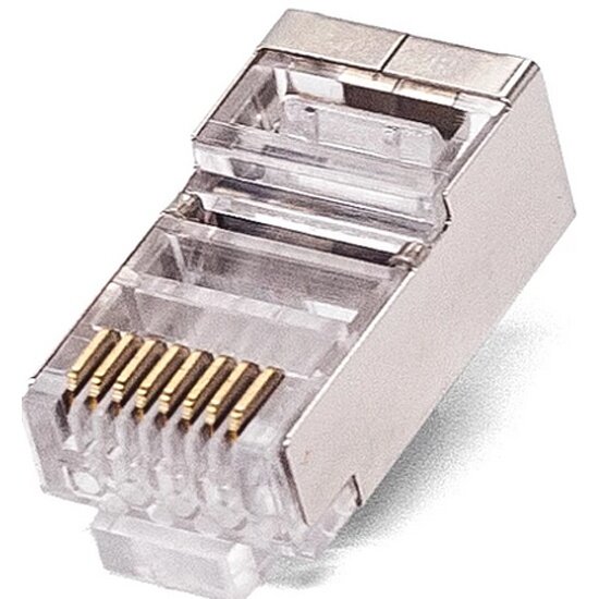 Коннектор RJ-45 Filum FL-NA-PLUG6-3 6A кат, 8p8c, экран, 50 мкм, универсальный, уп/100 шт