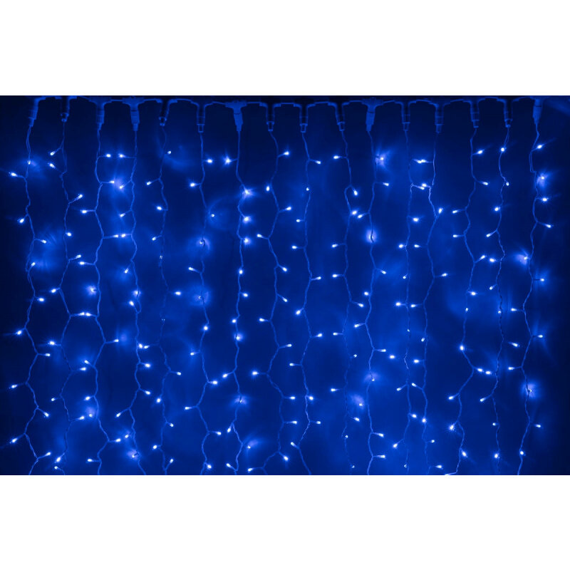LED-XP-3725-3M-230V-С (синие светодиоды/белый провод). Световой занавес с контроллером 2*3м. Flesi