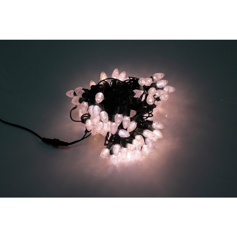 LED-PL-C7-8-G-220V-18-WW Светодиодная гирлянда 20м, 240V, белые теплые LED/насадка Шишки 3,5х2см.