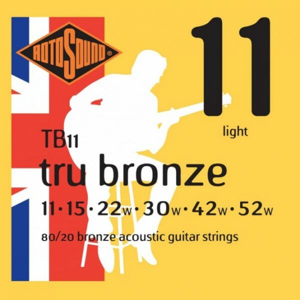Струны для акустической гитары Rotosound TB11 80-20 Bronze 11-52