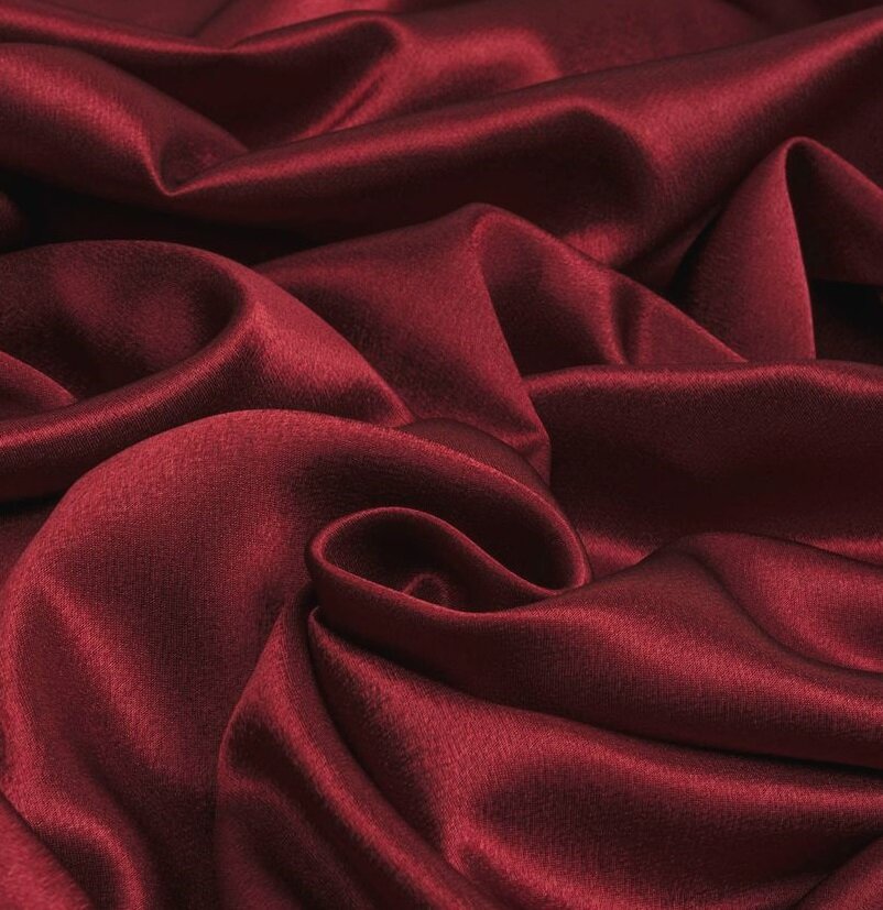 Ткань креп-сатин. Цвет бордовый. Готовый отрез 5*1,5м