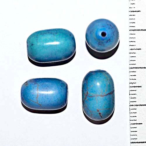 Натуральная бусина Под бирюзу 0009084 цилиндр 13x8 мм, цена за 10 шт.