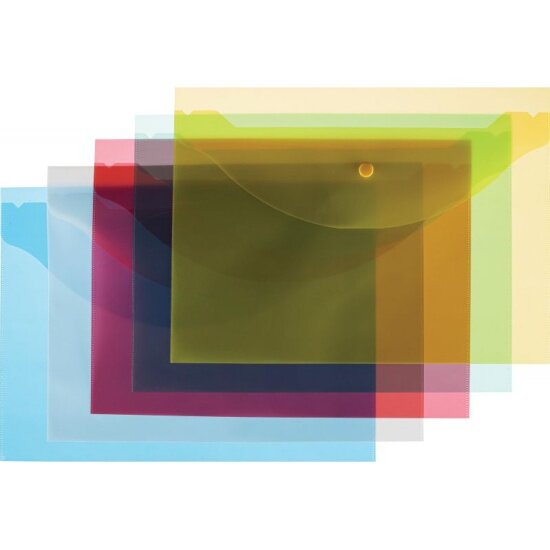 Папка-конверт Attache на кнопке А4 цвет в ассортименте 120 мкм 10 шт/уп