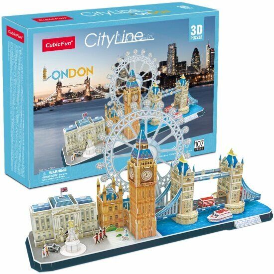 Пазл 3D Cubicfun CityLine Лондон, 107 деталей