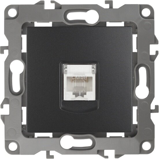 Розетка компьютерная Эра 12-3107-05 RJ45 антрацит, Б0014727