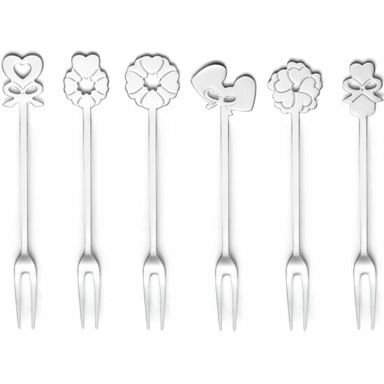 Набор из 6 вилок для закусок Guzzini Cutlery Love 26842063, стальные