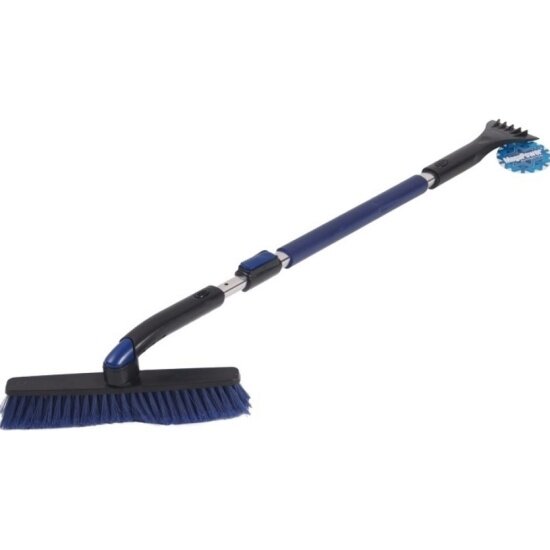 Щетка для очистки снега Megapower M-71013BL телескопическая, поворотная, со съемным скребком и мягкой ручкой, 102-137см