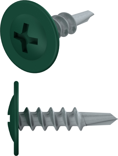 Саморез с прессшайбой 4,2х16 мм цинк со сверлом RAL 6005 STARFIX 150 штук SMP1-18340-150