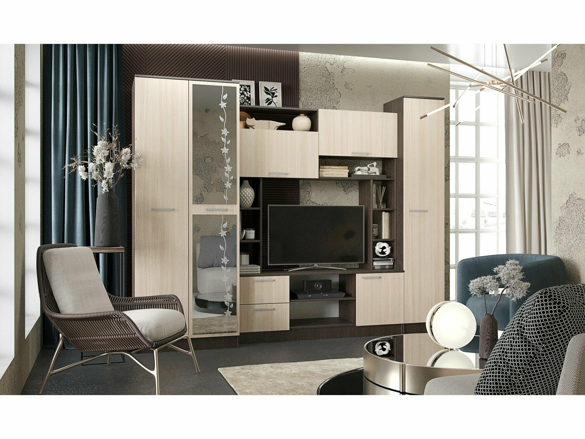 Гостиная "Флора", 270 см x 210 см x 56 см, современный стиль