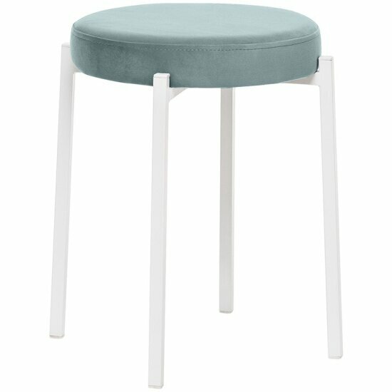 Табурет Leset Авис профиль, металл Белый/велюр ULTRA MINT Ментол