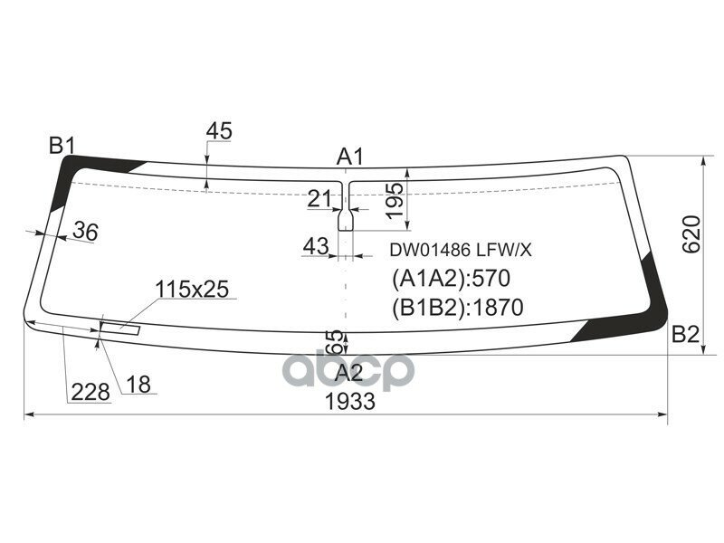 Стекло лобовое HUMMER H2 02-09 XYG арт. DW01486LFWX