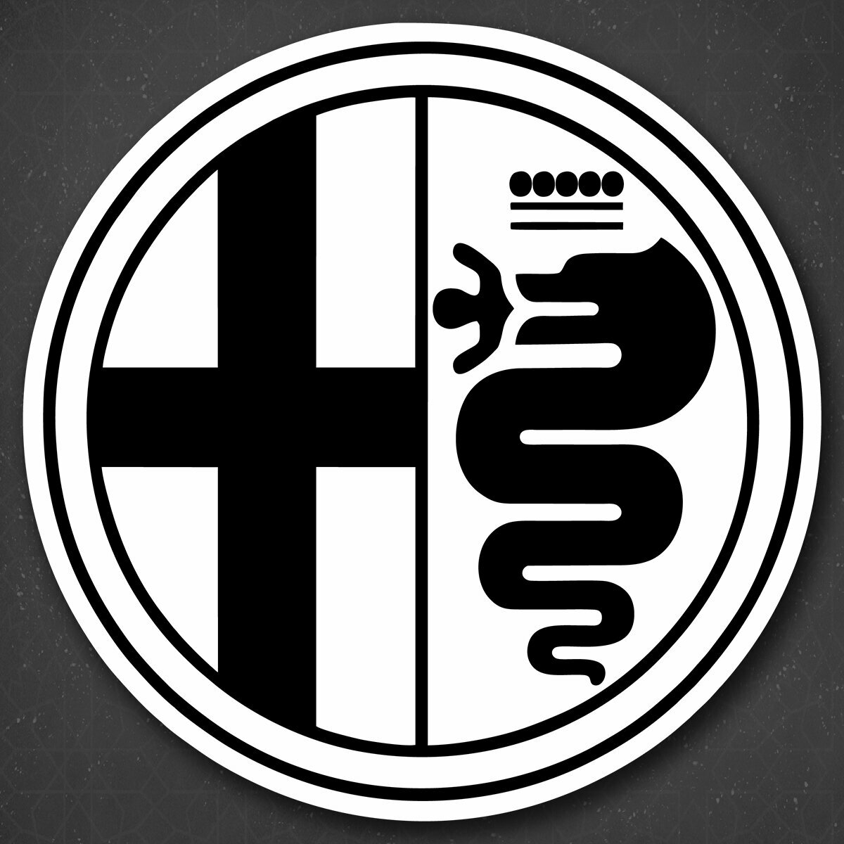 Наклейка на авто "ALFA ROMEO - Альфа Ромео" 19x19 см