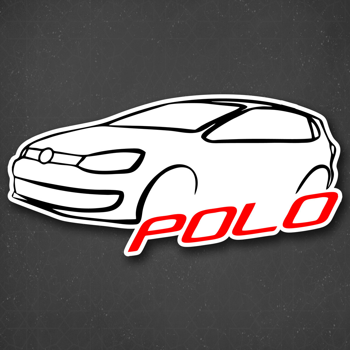 Наклейка на авто "VW Polo - Фольксваген Поло" 24x11 см