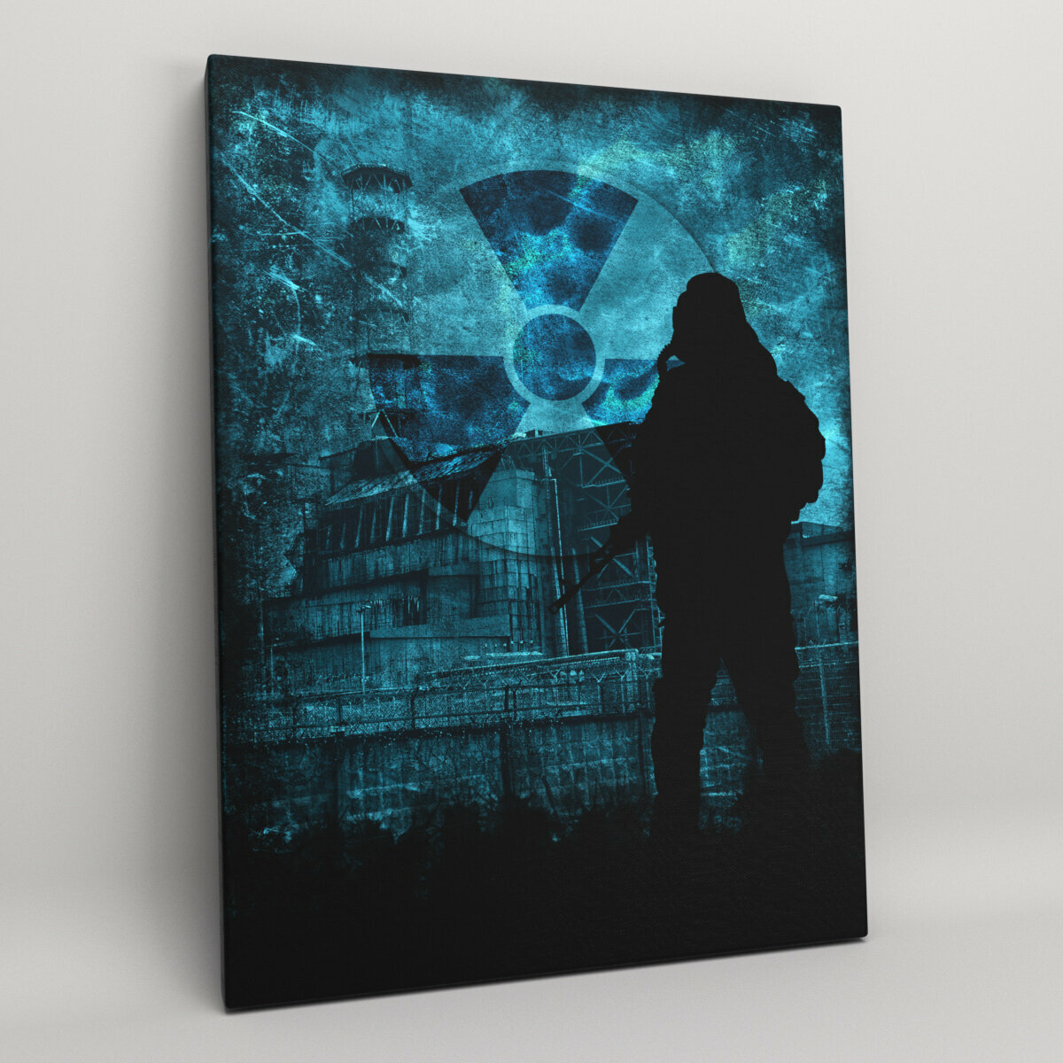 Картина на холсте (интерьерный постер) "Сталкер - Чернобыль", с деревянным подрамником, размер 30x40 см