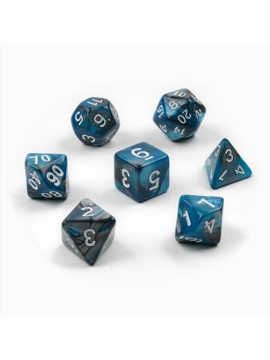 Набор кубиков для DnD ДнД, морские глубины, 7 шт.