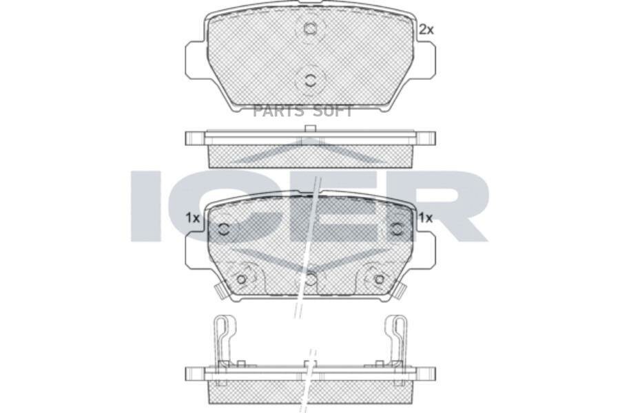 Колодки тормозные задние дисковые к-кт Icer арт. 182338