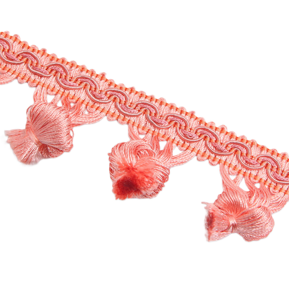 Бахрома для штор с кисточками длина 5м, ширина 5см, цвет светло-розовый