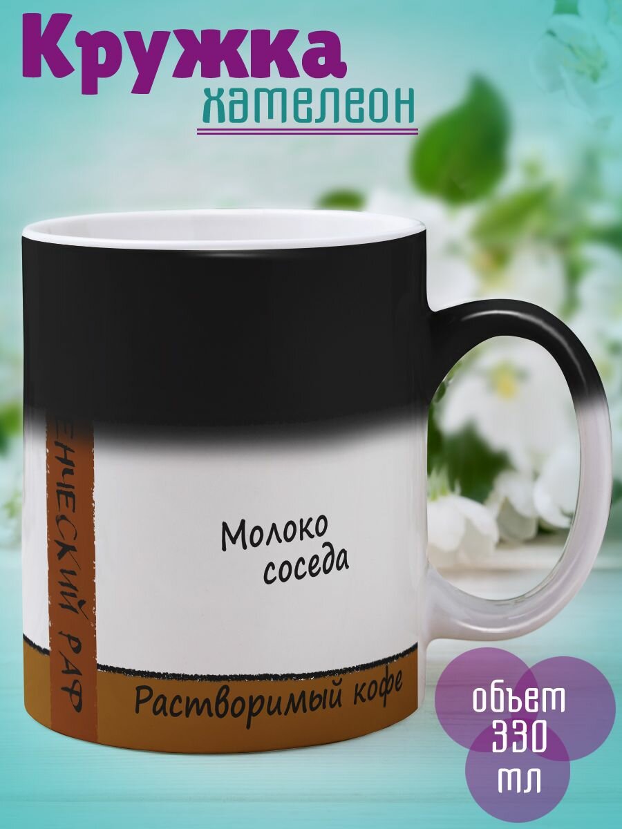 Кружка хамелеон Филя "Студенческий раф", использование в СВЧ, керамика, 330мл, 1шт