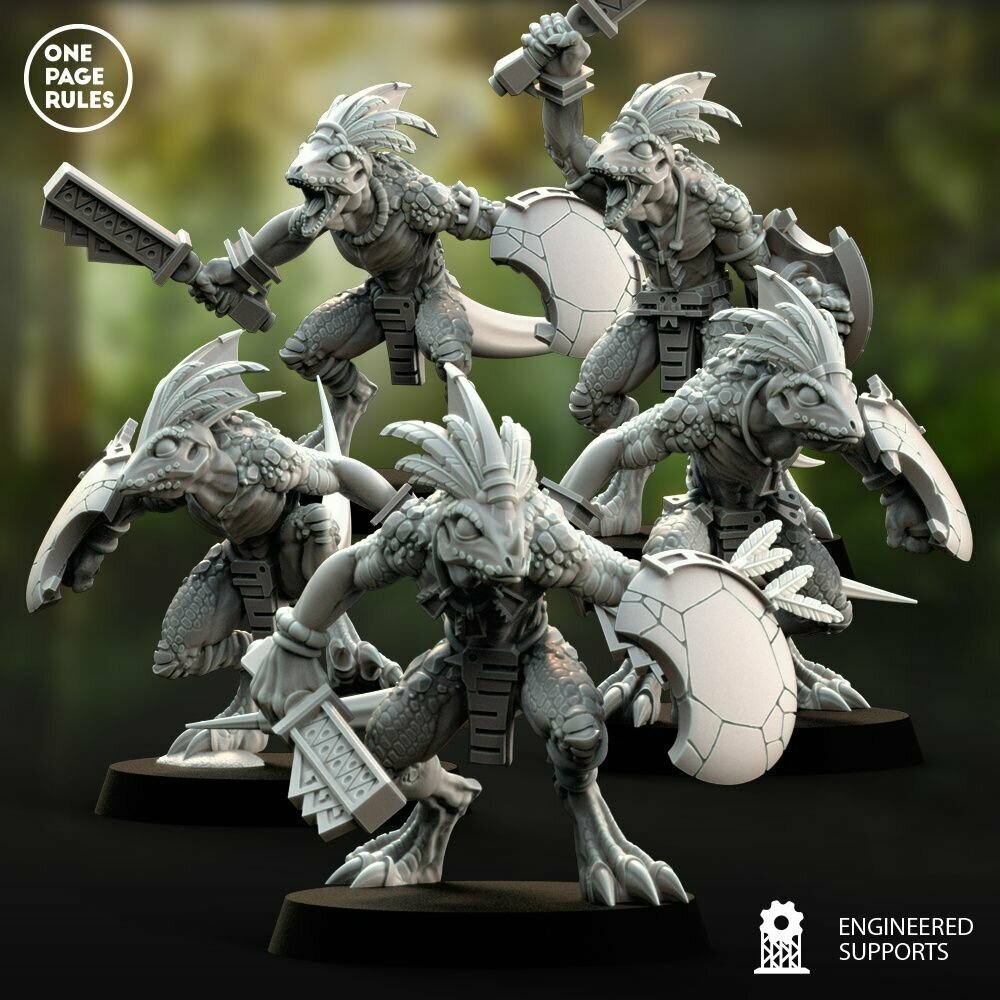 Warhammer Fantasy Lizzardmen Skinks Swords/ Набор фигурок для Warhammer Скинки с мечами с подставками