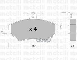Колодки торм. пер. Metelli арт. 22-0215-0