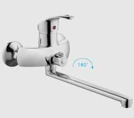 F2221 Смеситель ванна шар. длиный нос дивертор в корпусе