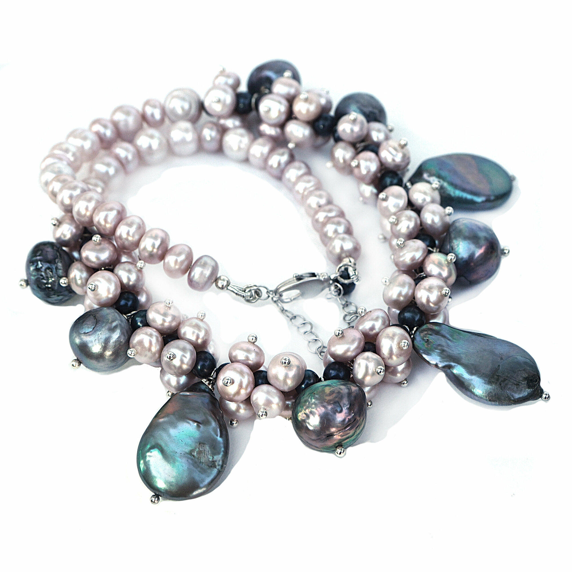 Колье, жемчуг пресноводный, жемчуг культивированный, жемчуг пресноводный культивированный