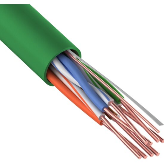 Кабель витая пара Rexant UTP 4PR, 24AWG, медь, CAT5e, нг(А)-LSLTx, зеленый, бухта 305 м