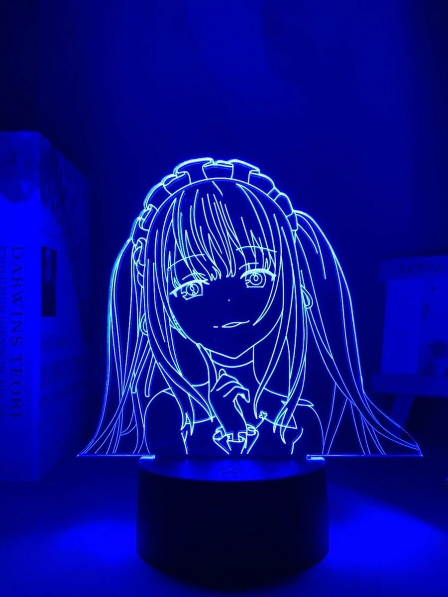 Ночник Аниме Рандеву с жизнью - Anime Date A Live. Подарок фанату аниме и манги — декор в комнату с любимыми персонажами, в стиле отаку и японской анимации.