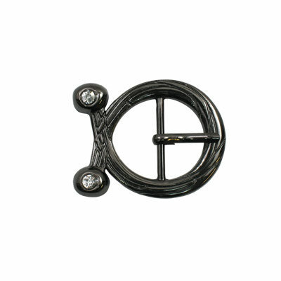 GB 1506 Micron пряжка со стразами 32x42 мм №06 черный никель прозрачный для ремня