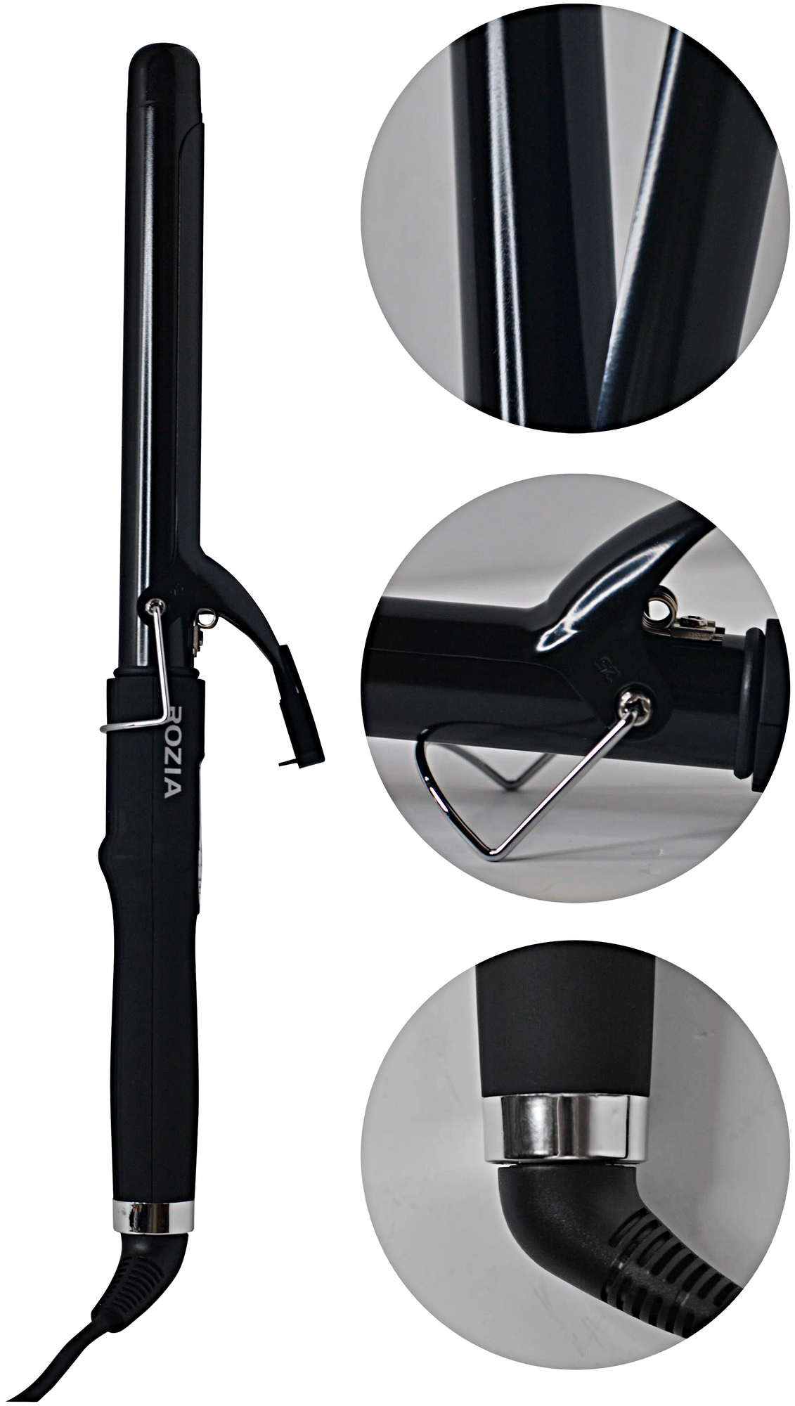 Профессиональная плойка для волос Rozia, Щипцы для завивки волос, Профессиональная плойка-щипцы, Черный