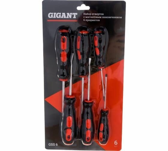 Набор отверток с магнитным наконечником Gigant 6 предметов GSS 6